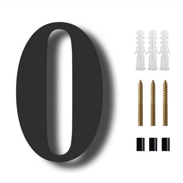 Pearl Sign Co. Black 8" Floating House Number 9, Bold Modern Style ...