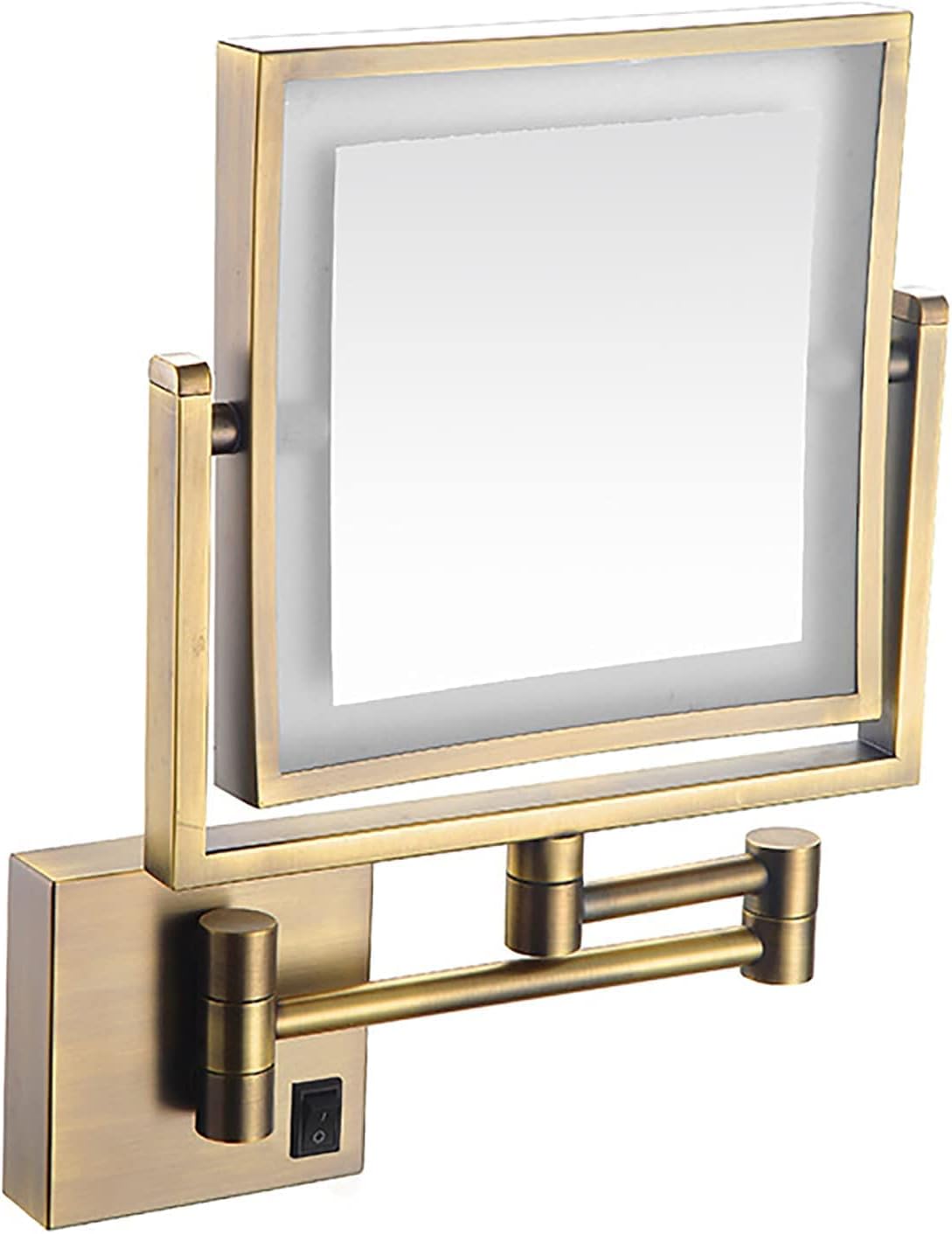 8 inch Rectangular Mirror, Double-Sided Makeup LED Expansion Mirror, 3X ...