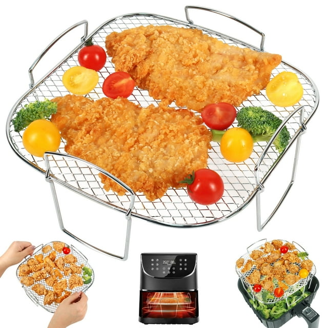 8 inch Square Air Fryer Rack, Air Fryer Basket Stainless Steel ...