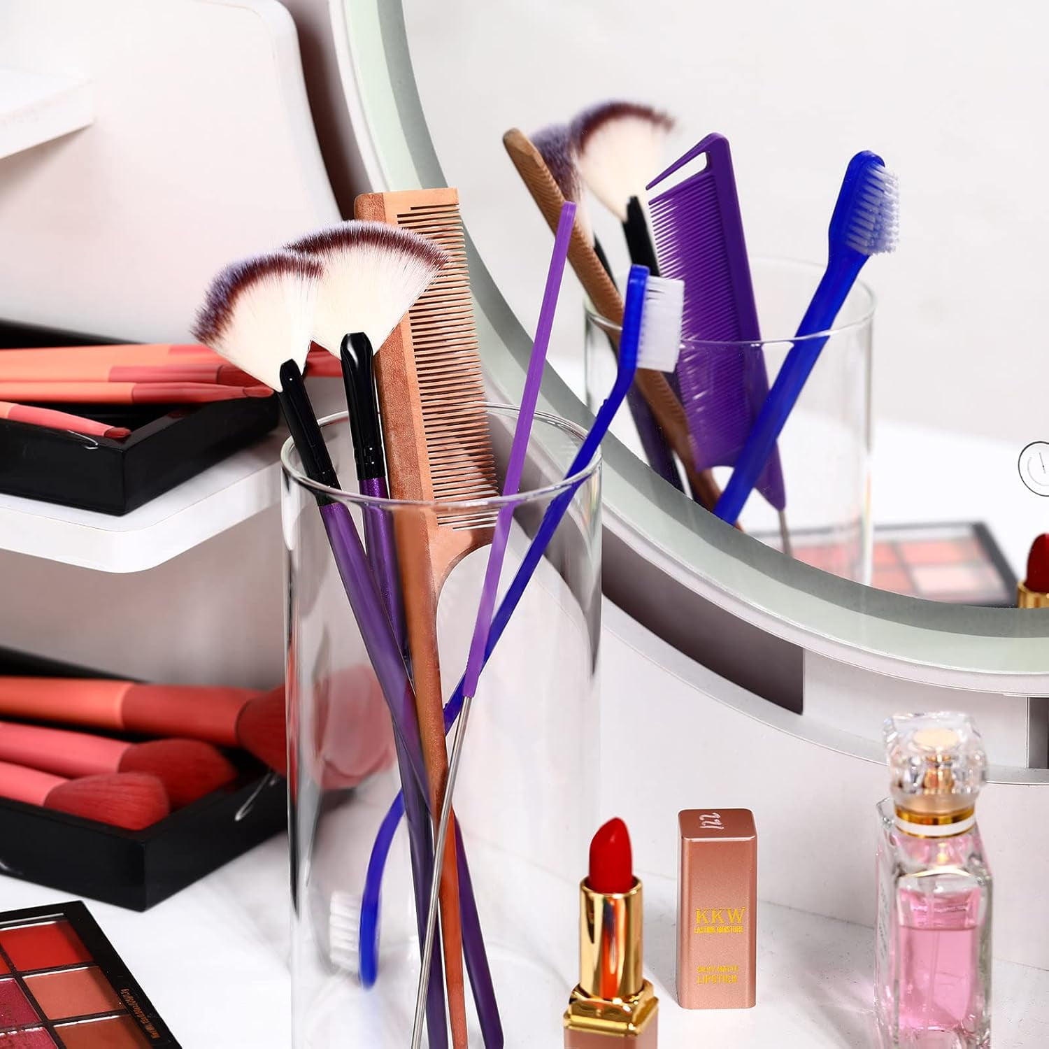 8-inch Tall Transparent Glass Cylindrical Vases, Wedding Theme, Set of ...