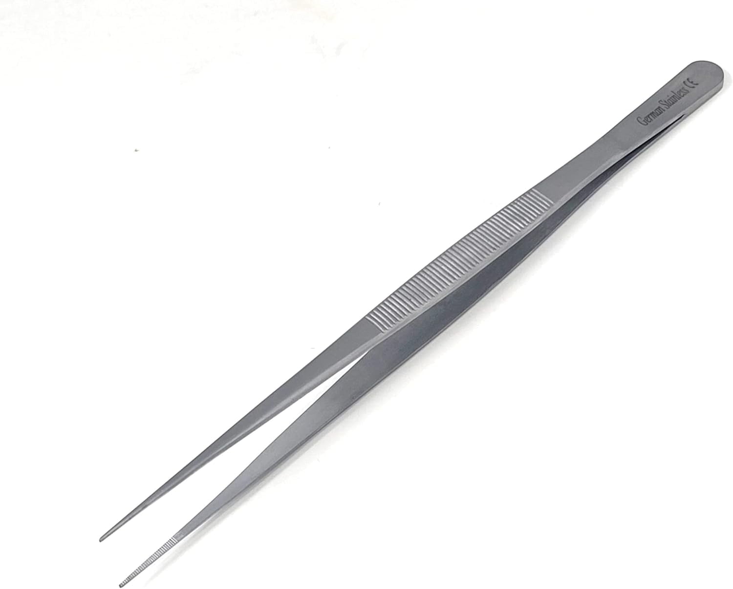 8 inch Tongs Kitchen Chef Tweezers Straight Narrow Fine Point Stainless ...