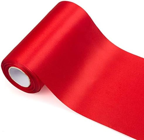 8 inch Wide Red Satin Ribbon Roll - 24.1 Yard Long Bulk for Christmas ...
