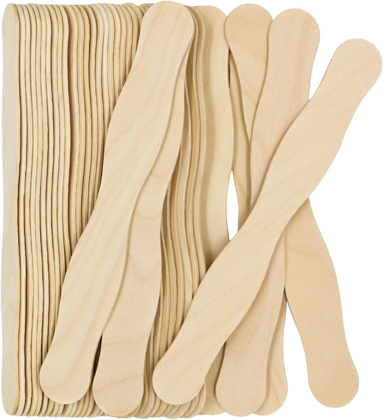 8 inch Wooden Craft Sticks,Bexikou 50 Pack Wood Wavy Sticks, Fan ...