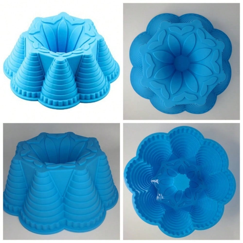 8-inch decorative round shape silicone cake mold, silicone mold for ...