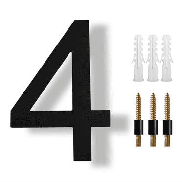 Heavy-Duty House Numbers, #4, 4 Inches, Matte Black by Stone Harbor ...