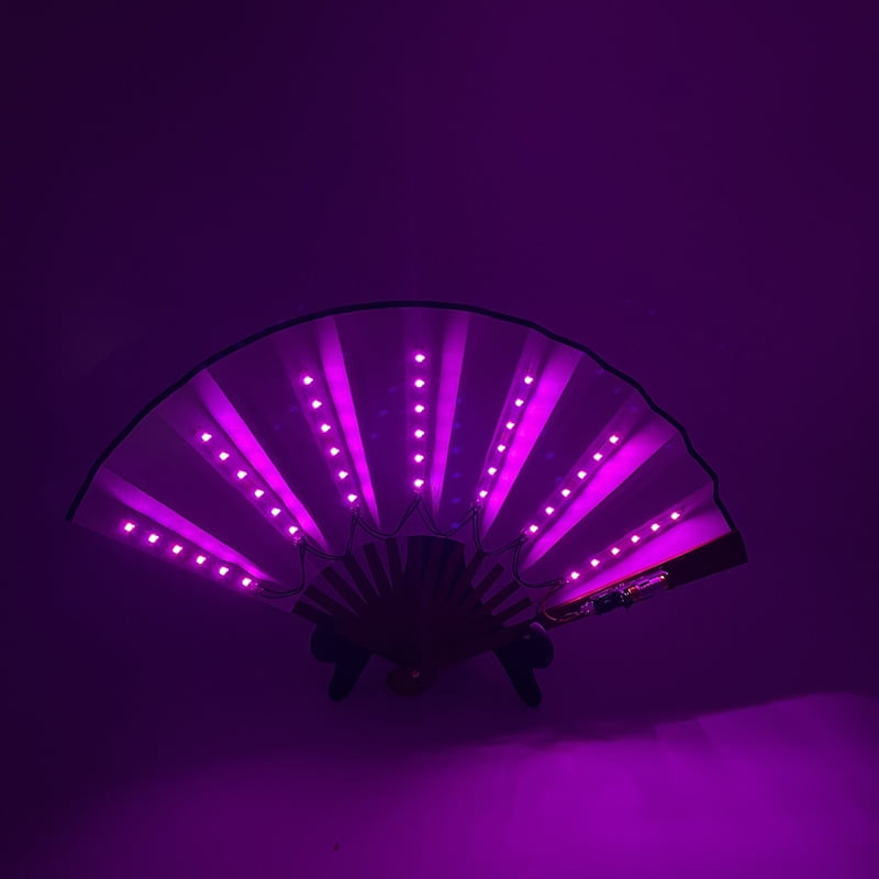 8 inch luminous fan luminous colorful led luminous folding fan bar ...