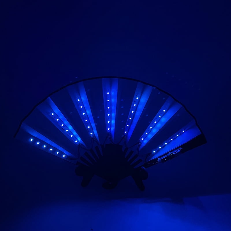 8 inch luminous fan luminous colorful led luminous folding fan bar ...