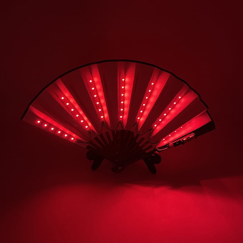 8 inch luminous fan luminous colorful led luminous folding fan bar ...