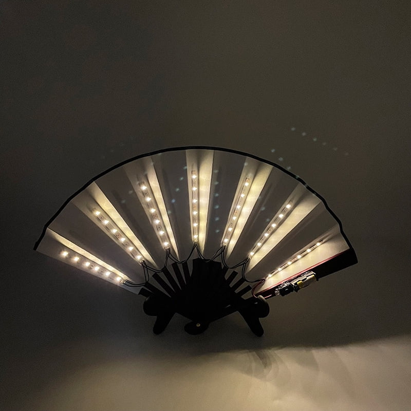 8 inch luminous fan luminous colorful led luminous folding fan bar ...