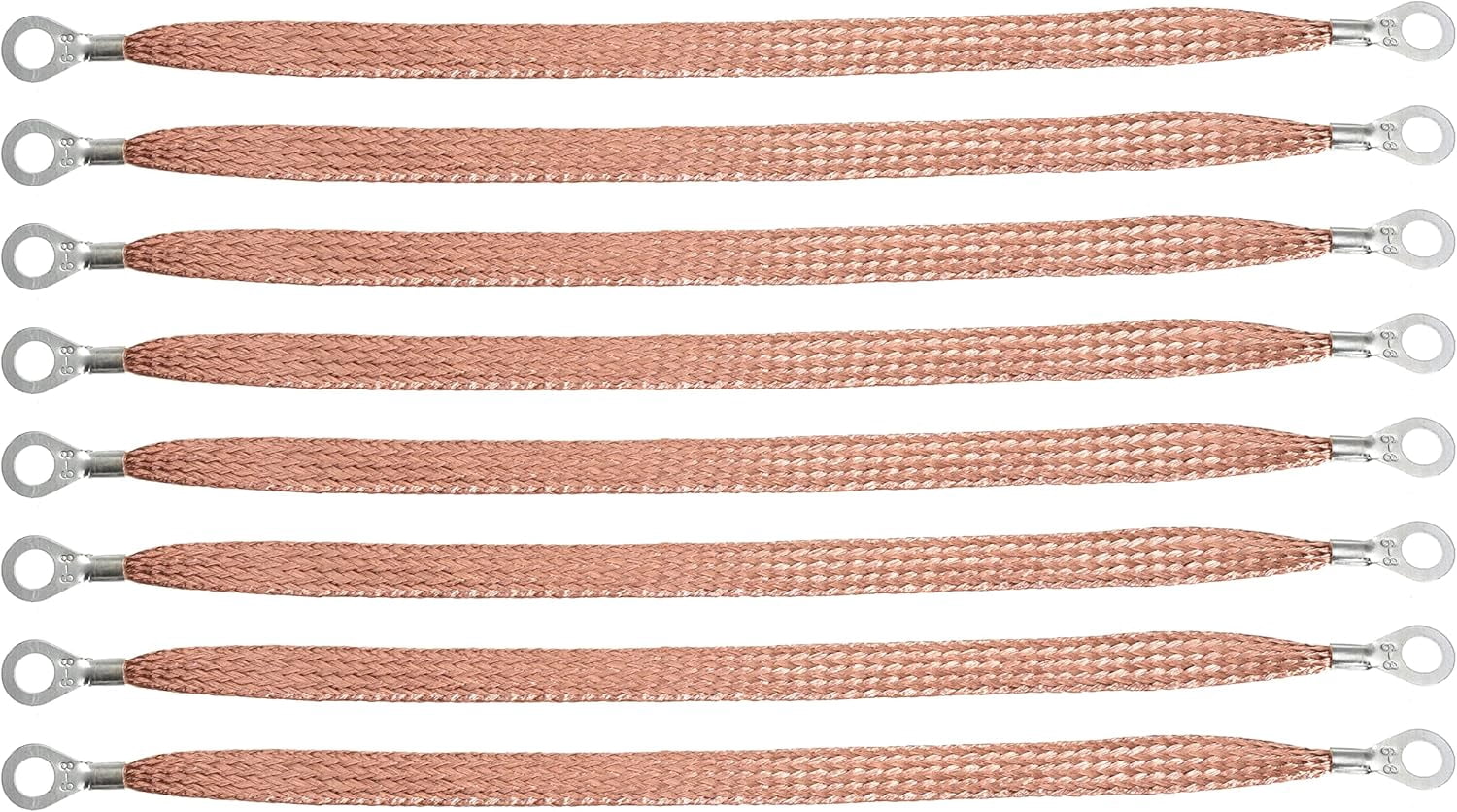 .8-inches Braided Ground Strap Automotive Heavy Duty Copper Ground Strap with /4-inches Terminal ...