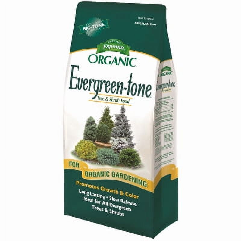 8 lb. 4-3-4 Evergreen Tone plant food. All natural formula enhanced ...
