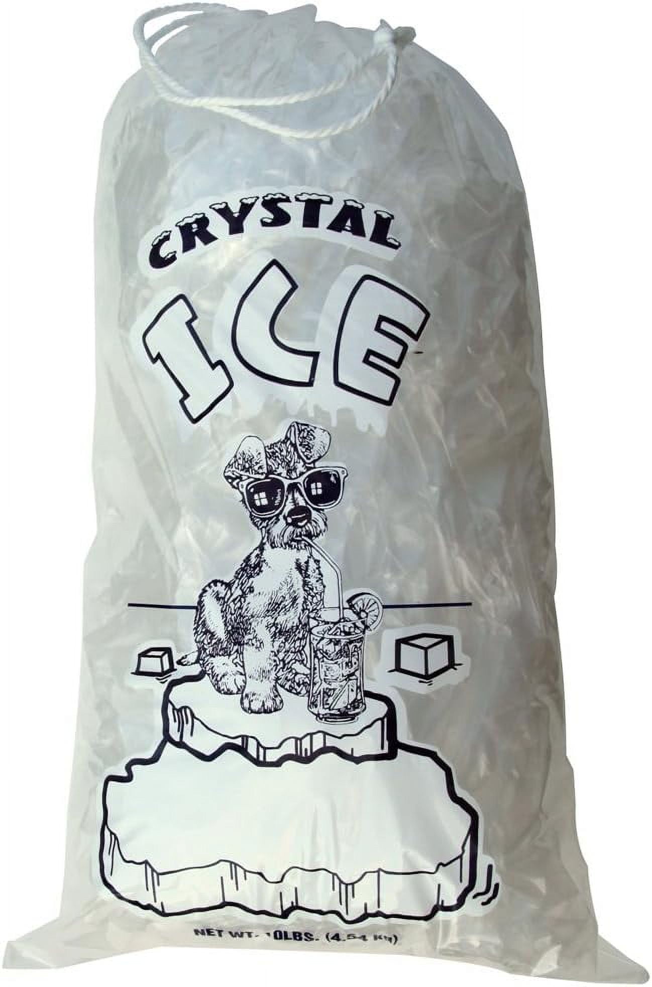 8 lb Ice Bags with Drawstrings 11 in x 18 in x 1.4 mil Case:500 Heavy ...