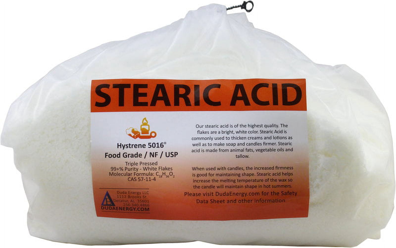 8 lb Stearic Acid Food Grade NF USP Pure White Flakes Hystrene 5016 ...