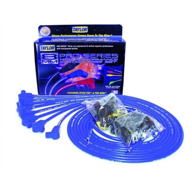 8 mm Pro Wires Universal Spark Plug Wire Set - Blue - Resistor Core ...