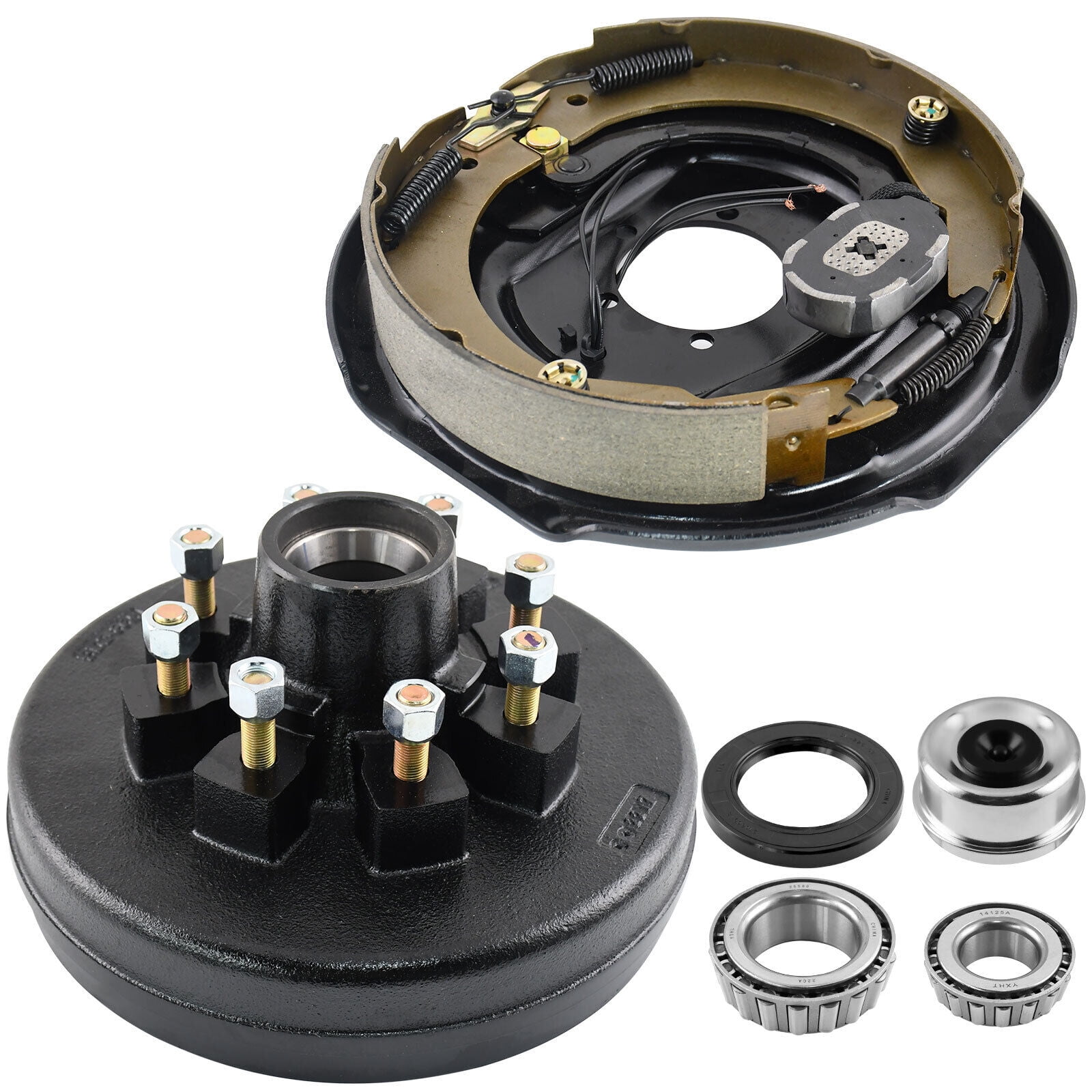 8 on 6.5" Hub Drum Kits w/12" x 2" Right Electric Brake for 7000lbs ...