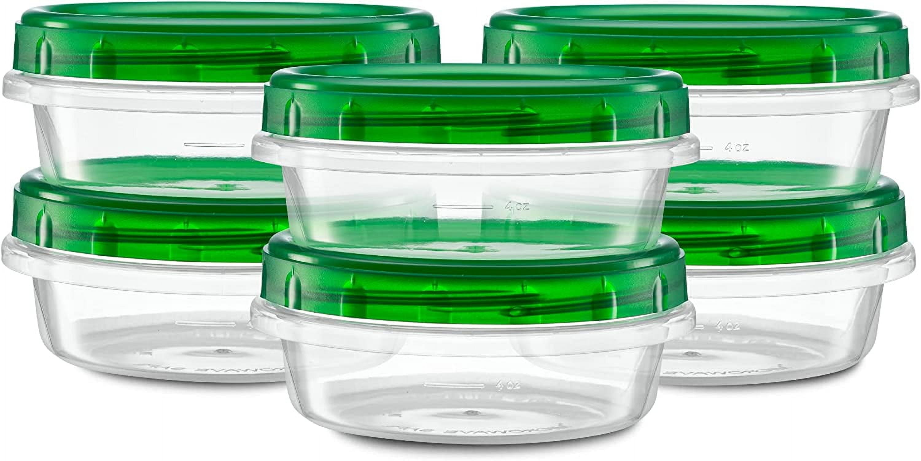 (8 ounce 10 pack) twist cap containers clear bottom with green top ...