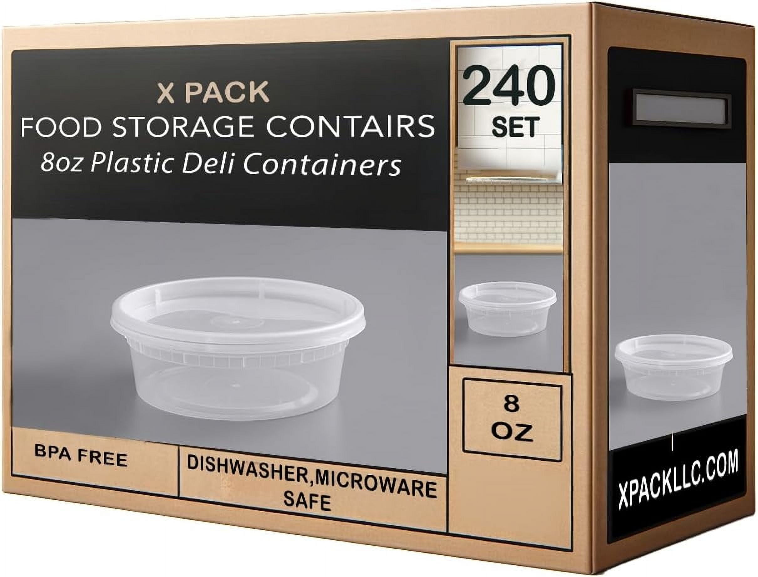 8 oz [240 set] Reusable Deli Containers with Lids -Durable Food Storage ...