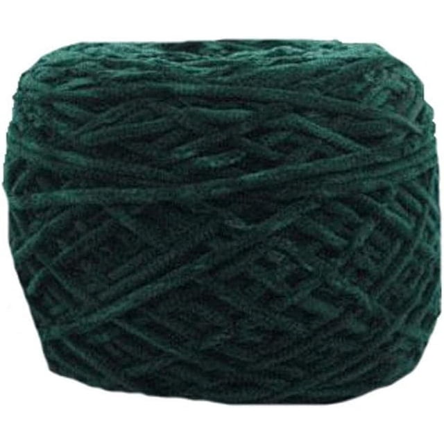 8 oz/250g Dark Green Chenille Yarn,DIY Velvet Chenille Yarn,Bulky ...
