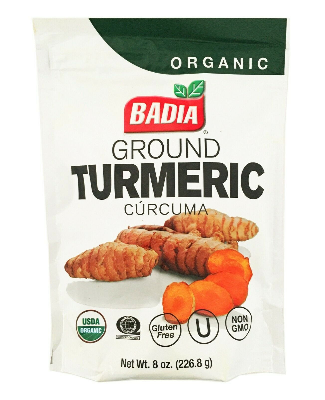Badia Turmeric Ground Powder, 8 oz Bag, Rich in Curcumin, Aromatic ...