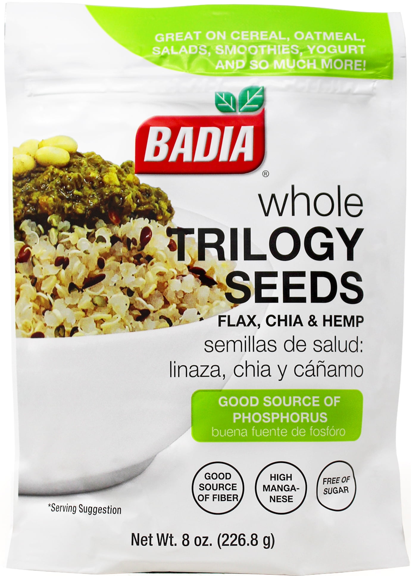 Badia Trilogy Blend of Flax, Chia, and Hemp Seeds Pouch, 8/8 Oz ...