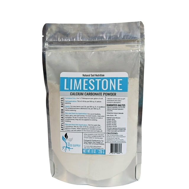 8 oz Calcium Carbonate Limestone Powder Garden Fertilizer and pH ...