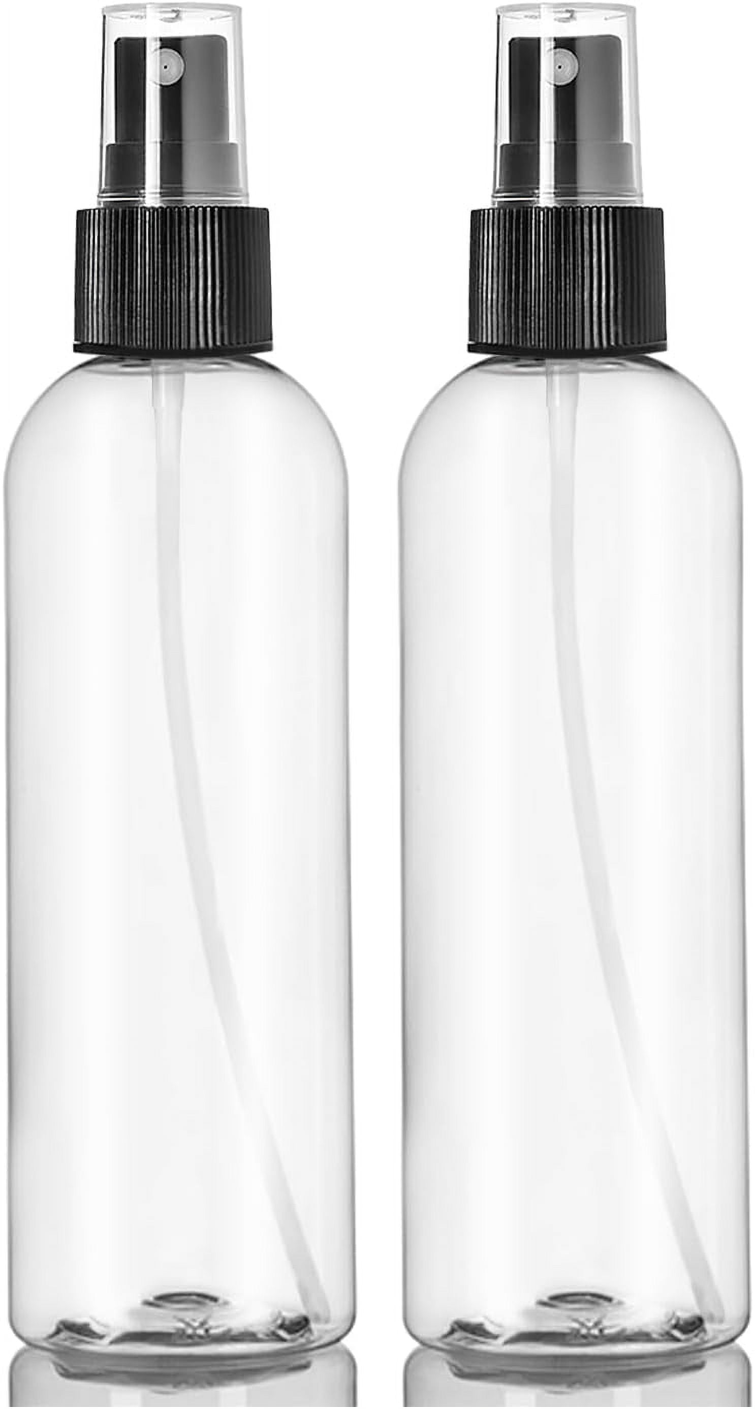 8 oz Clear Plastic Spray Bottles, Black Fine Mist Sprayer, Refillable ...