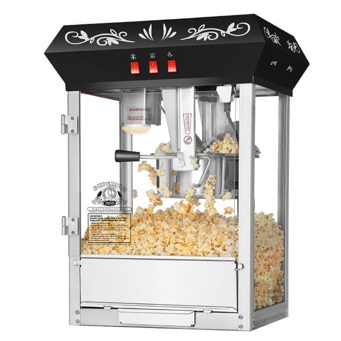 8 oz Countertop Movie Night Popcorn Popper Machine - Black - Walmart.com