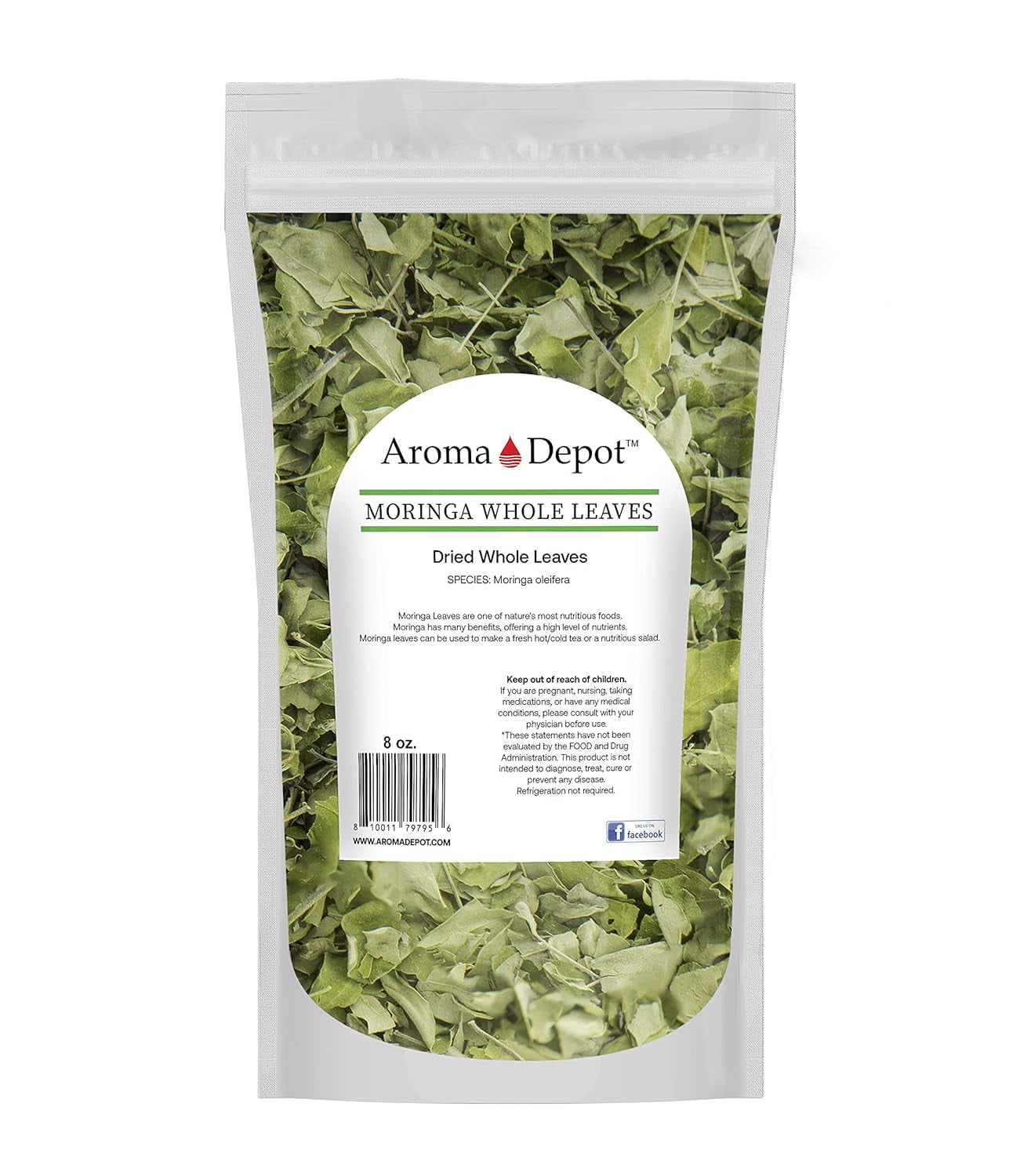 8 oz Dried WHOLE Leaves 100% Natural oleifera From India Non-GMO and ...