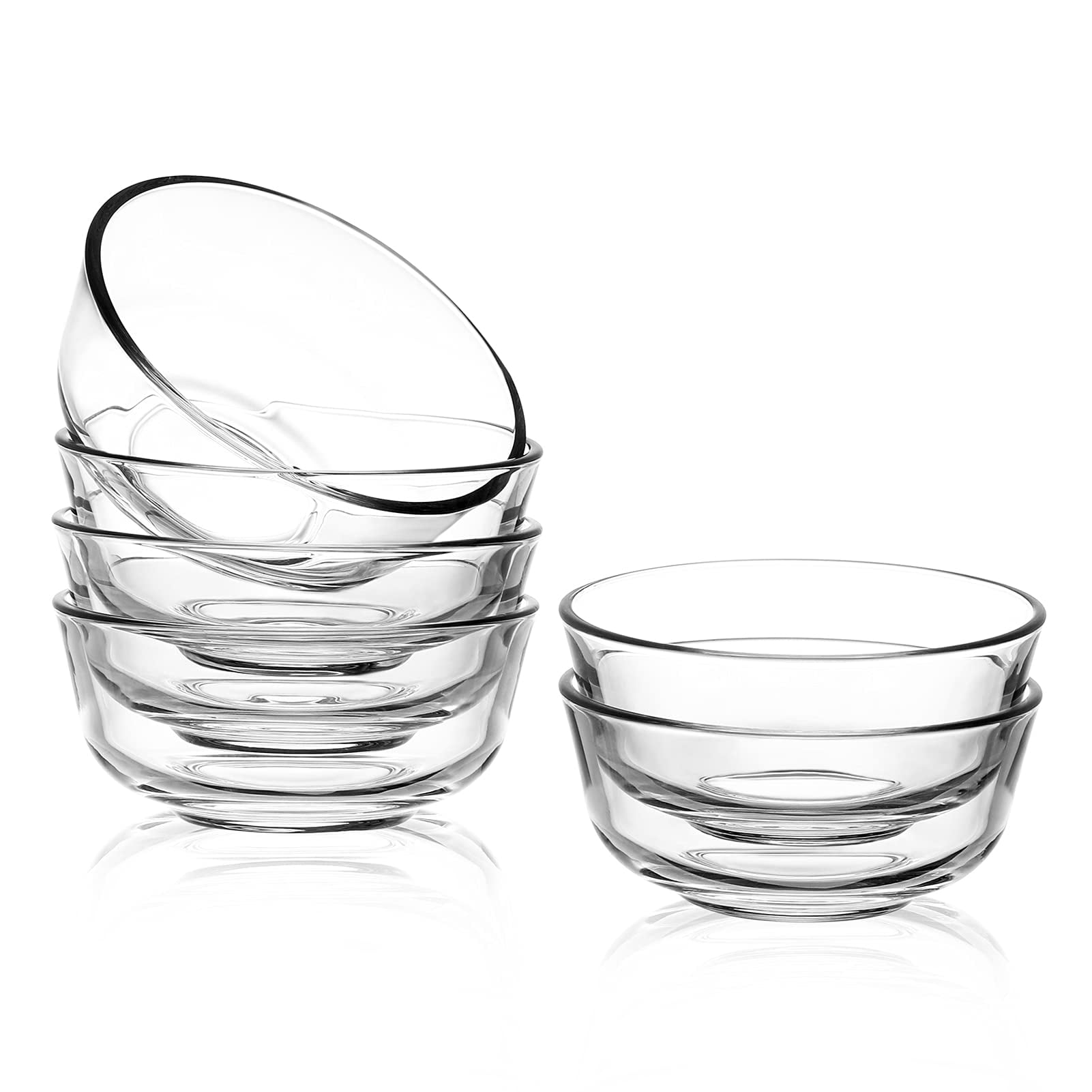 8 oz Glass Bowls Set(6 pack),Small for Kitchen,Dessert for Ice Cream ...