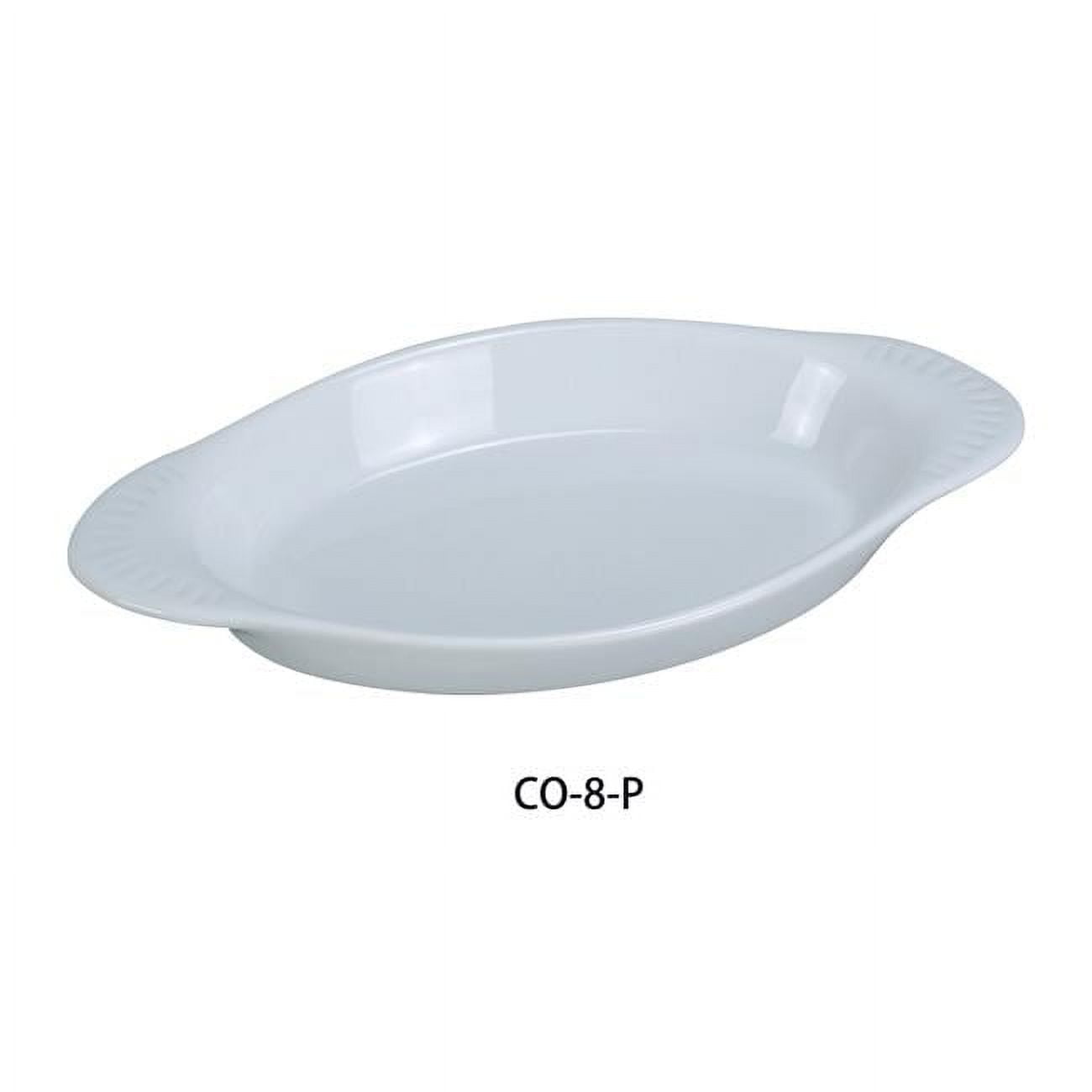 8 oz Oval Porcelain Welsh Rarebit Crock, Super White - 8.5 x 4.25 x 1. ...