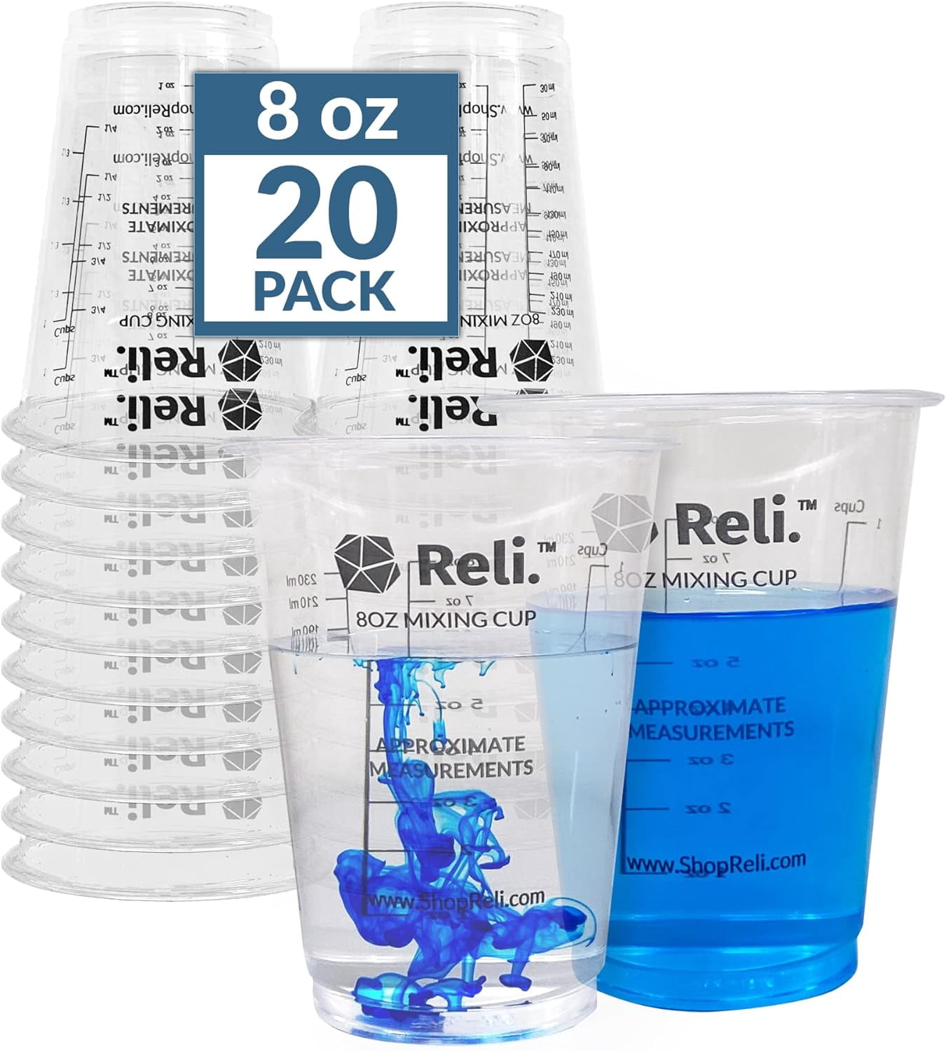 8 oz Paint Mixing Cup/Resin Mixing (20 Pcs) | Disposable Measuring Cups ...