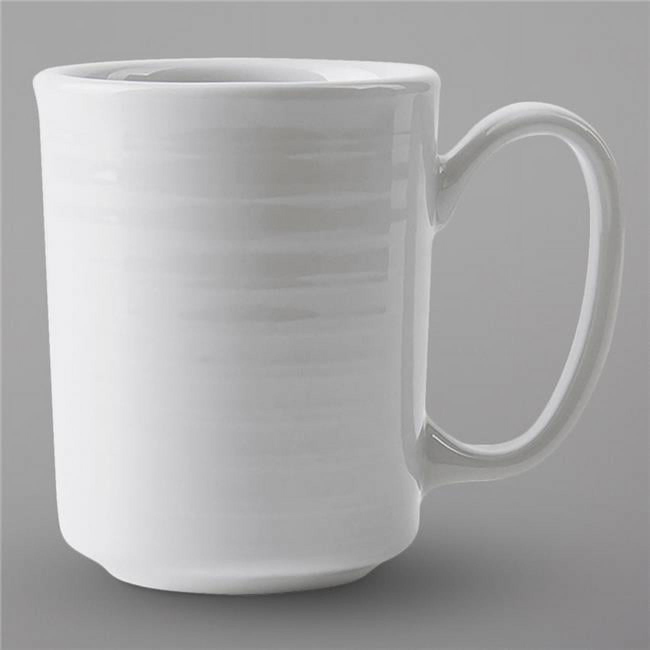 8 oz Porcelain White Embossed Mug with Large Handle - Walmart.com