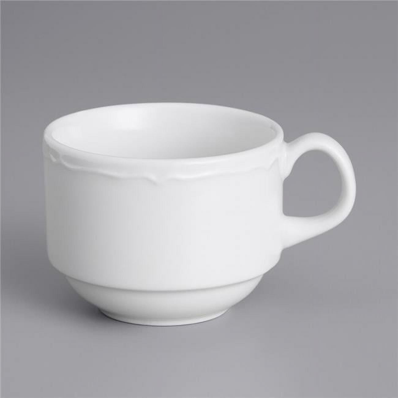 8 oz Porcelain White Scalloped Stackable Cup - Walmart.com