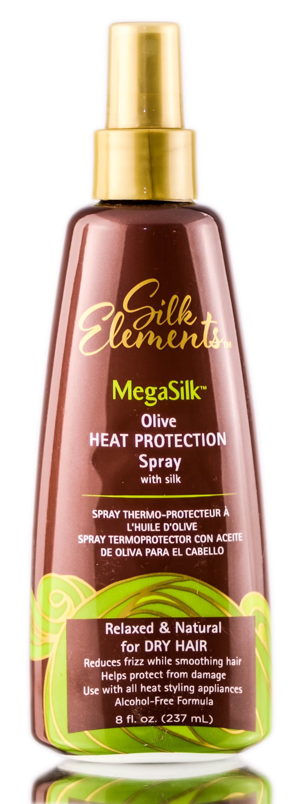 {8 oz} Silk Elements MegaSilk Olive Heat Protection Spray w/ SLEEKSHOP Hair Rat Tail Steel Pin ...