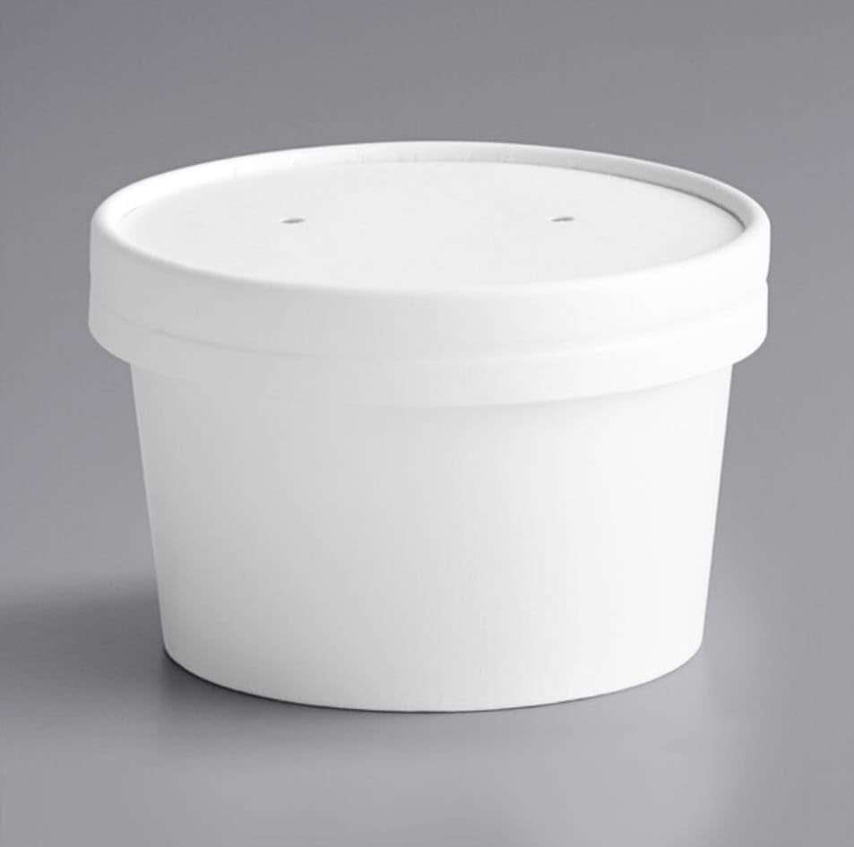 8 oz. White Paper Containers & Paper Lids - 250 COMBO - Walmart.com