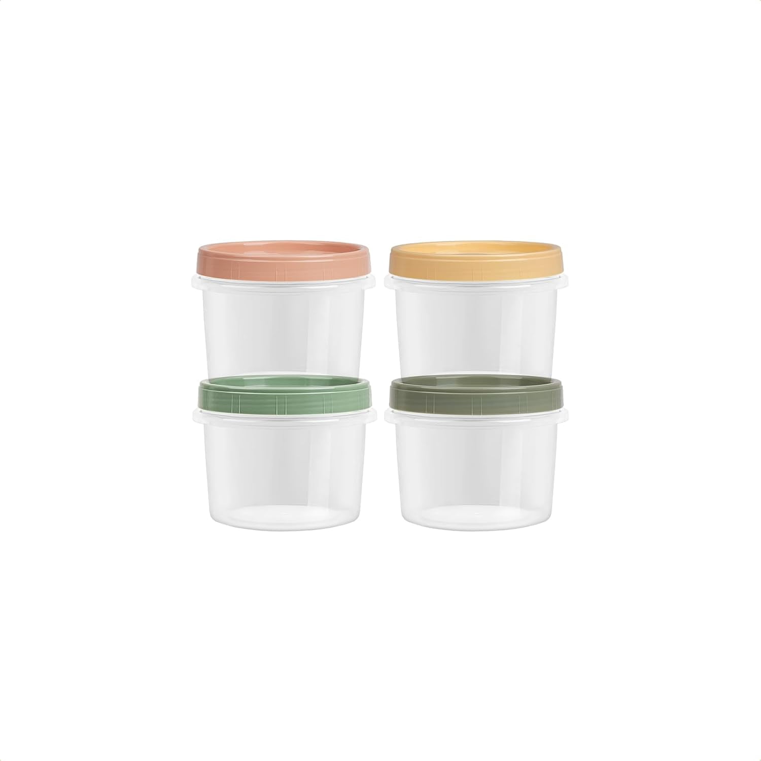 8 oz small food containers with lids, 4 pack, 1-cup reusable snack ...