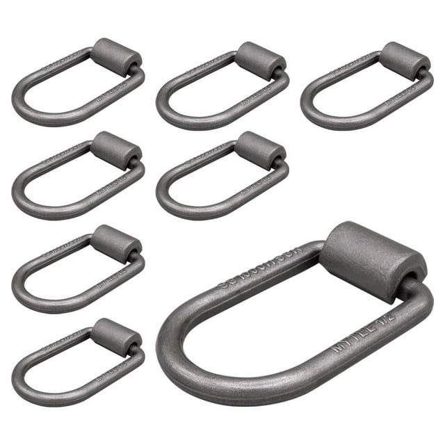 8 pack 1/2" Heavy Duty Weld-On Extended Forged D Ring w/ Mounting ...