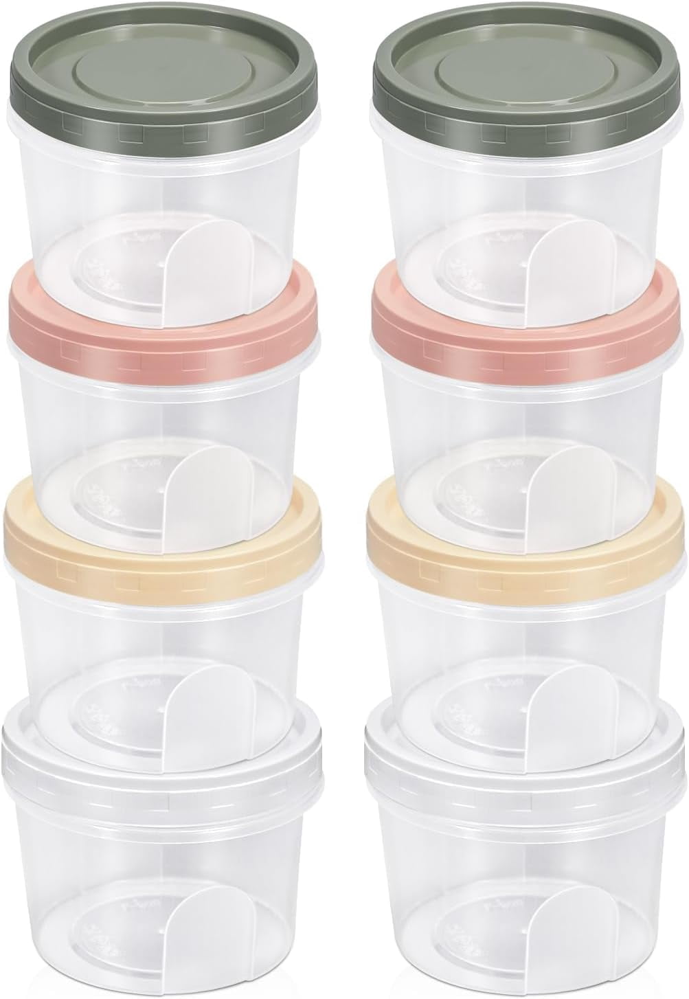 8-Pack 16oz, Plastic Storage Containers With Lids Kitchen, Food Storage ...