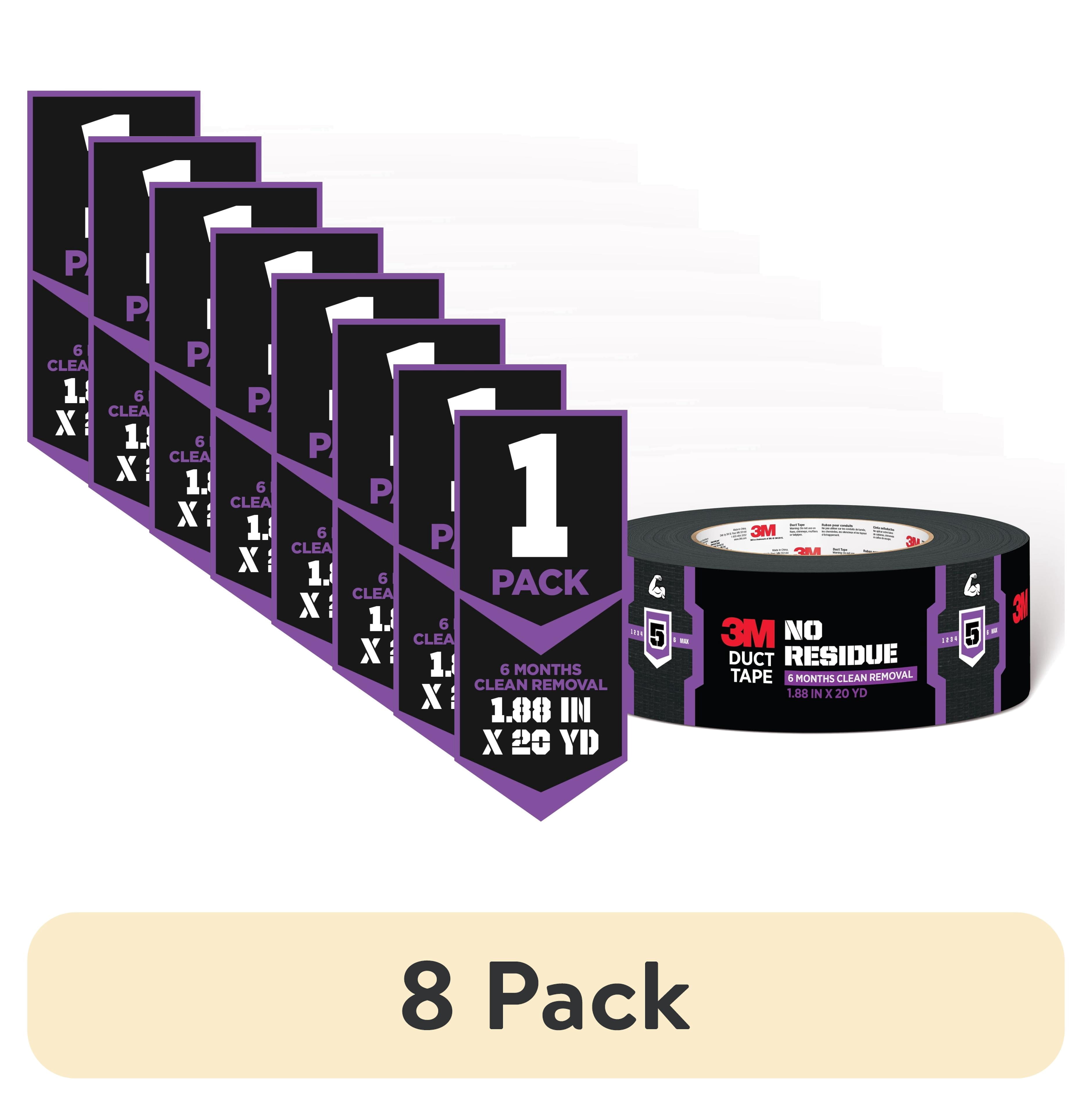 (8 pack) 3M No Residue Duct Tape, Silver, Removes Clean Up To 6 Months ...