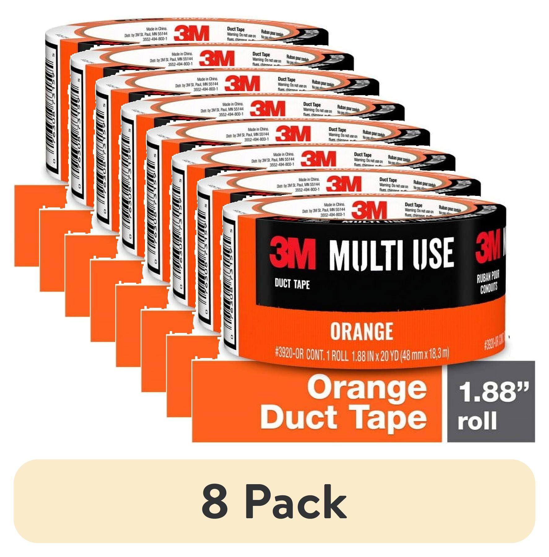 (8 pack) 3M™ Orange Duct Tape 3920-OR, 1.88 in x 20 yd (48 mm x 18,2 m ...