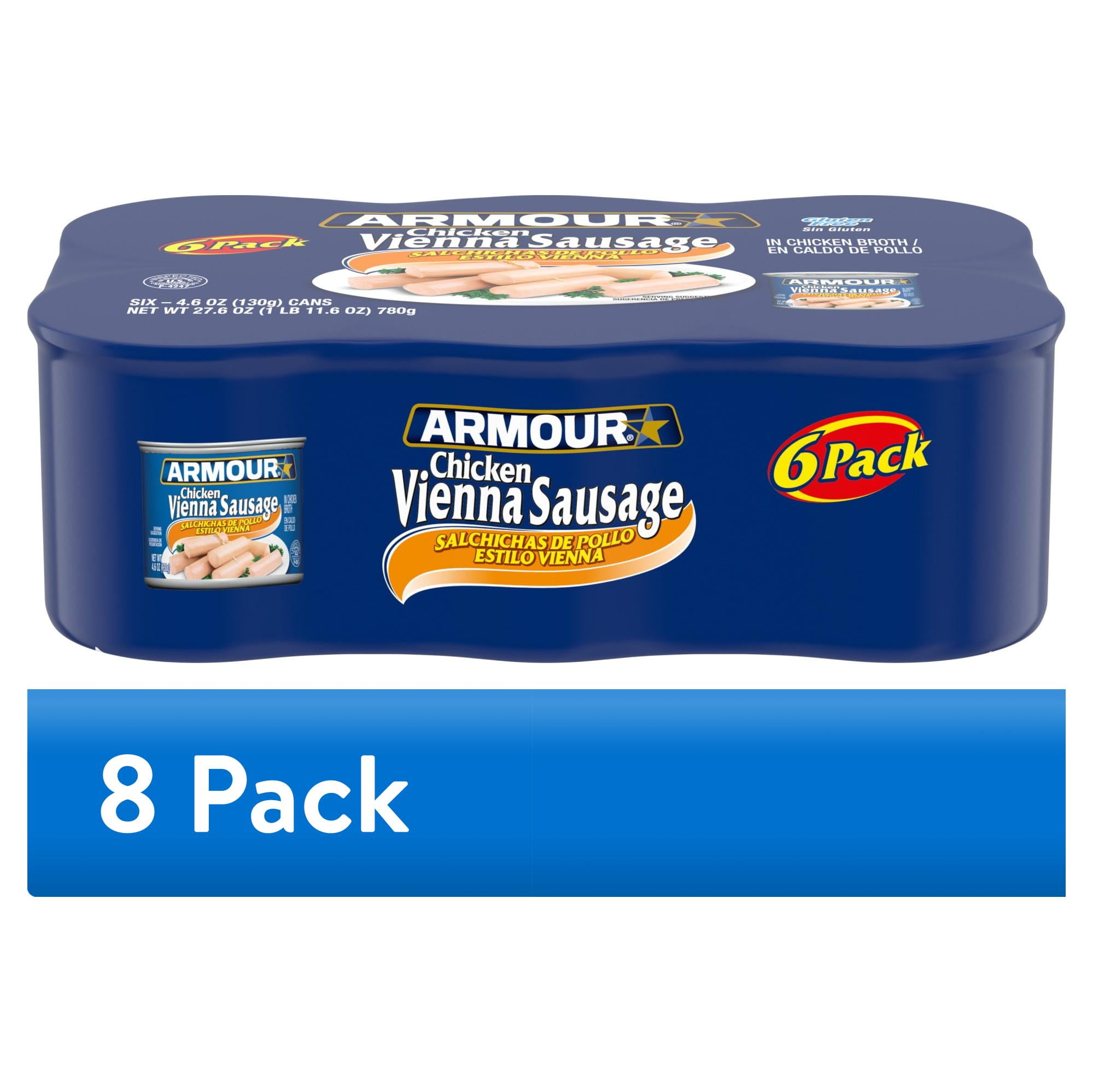 (8 pack) Armour Chicken Vienna Sausage, 7g Protein Per Serving, 4.6 oz ...