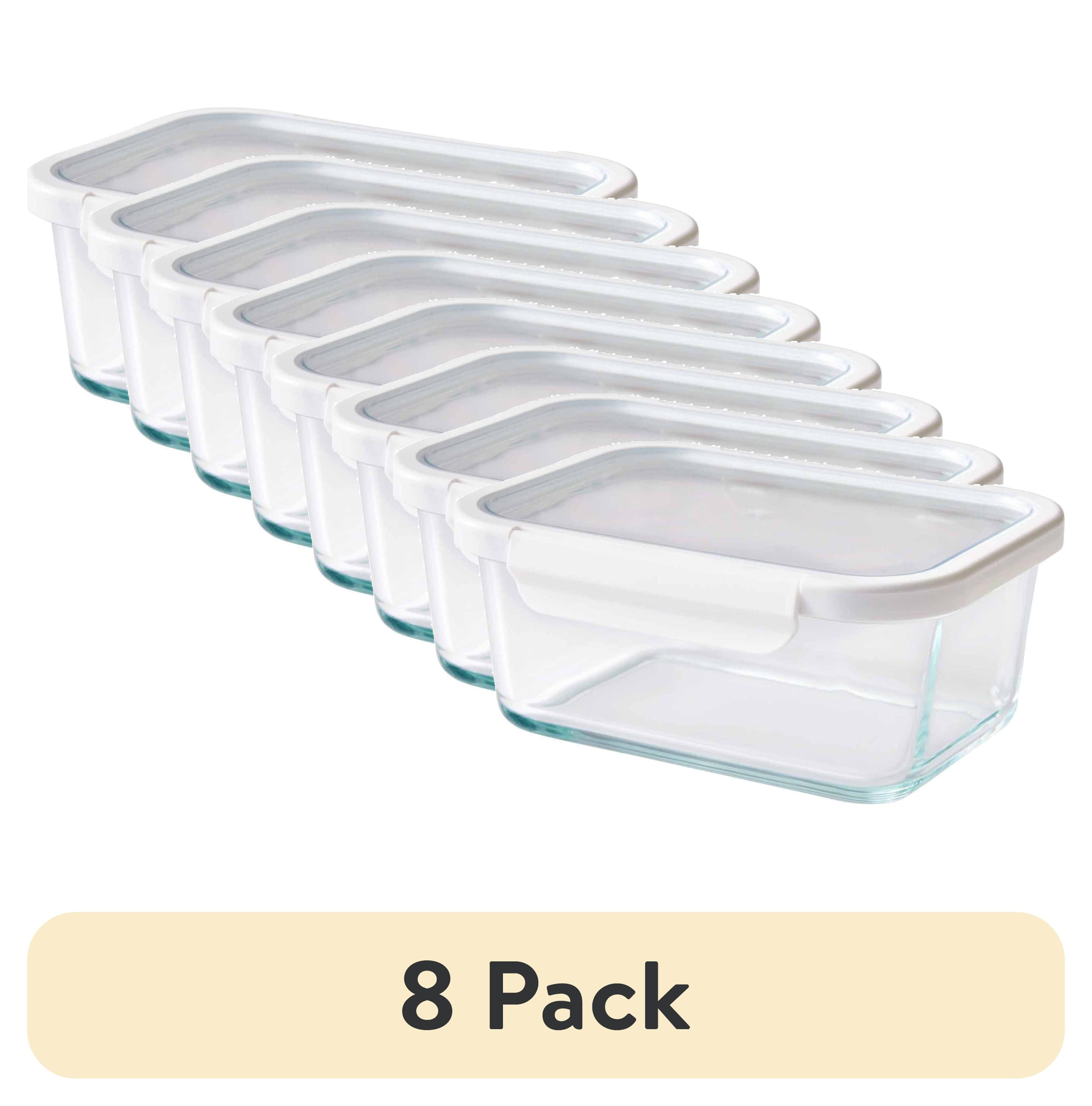 (8 pack) Better Homes & Gardens 2 Pieces 4 Cup Rectangle Glass Food ...