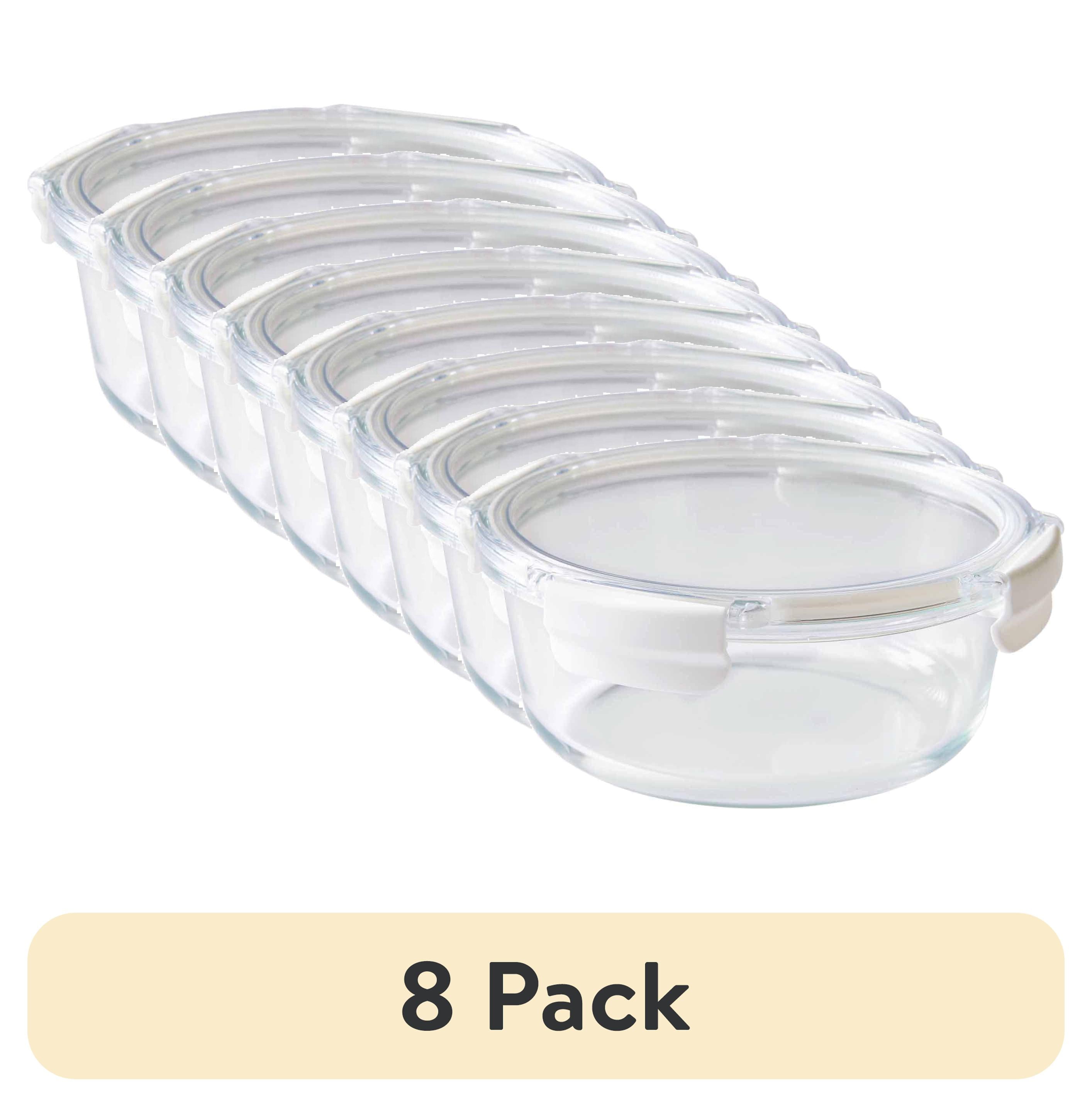 (8 pack) Better Homes & Gardens 4Cup Round Glass Food Storage Container ...