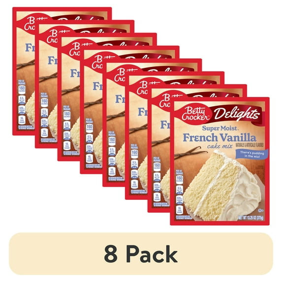 (8 pack) Betty Crocker Delights Super Moist French Vanilla Flavored Cake Mix, 13.25 oz - Walmart.com
