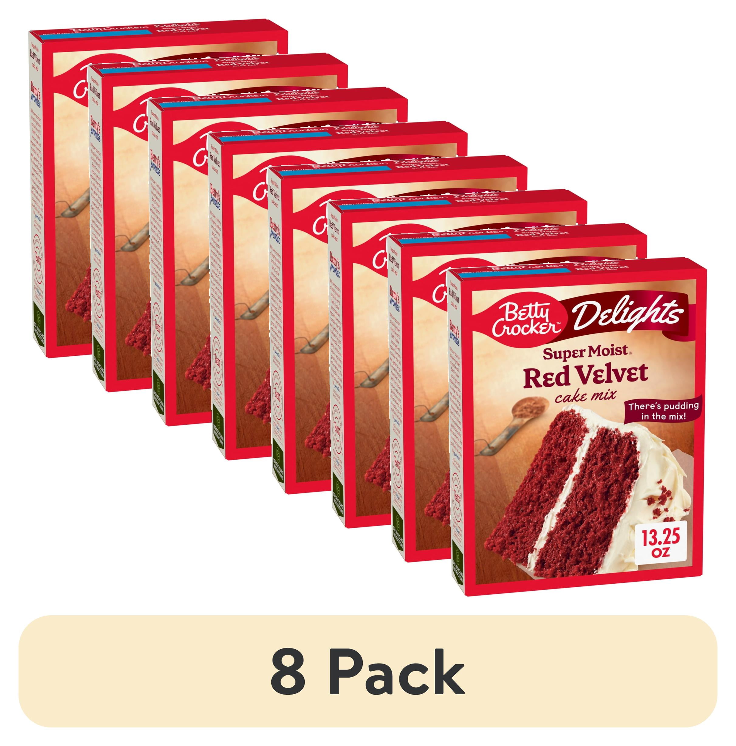 (8 pack) Betty Crocker Delights Super Moist Red Velvet Cake Mix, 13.25 ...
