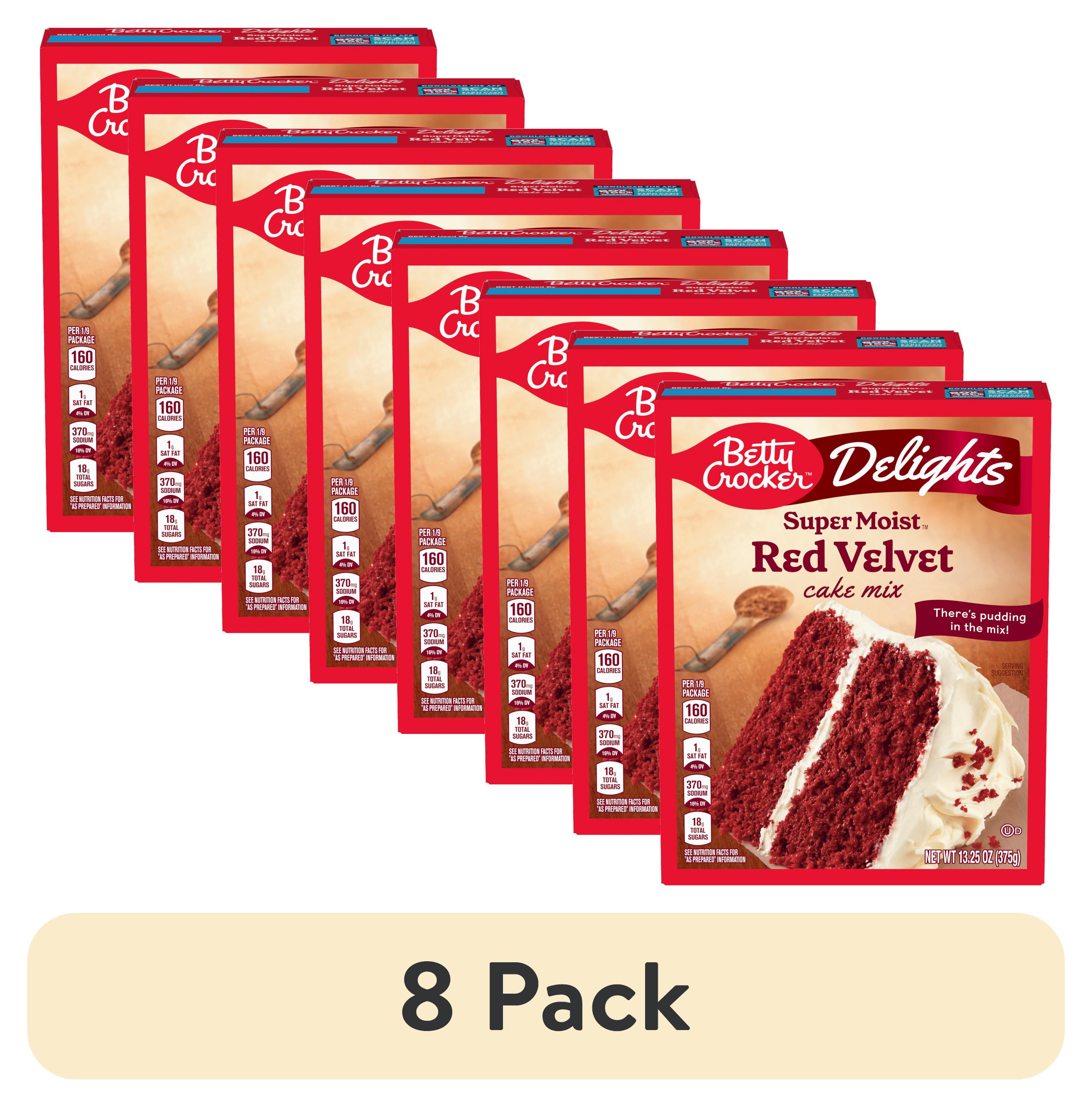 (8 pack) Betty Crocker Delights Super Moist Red Velvet Cake Mix, 13.25 ...