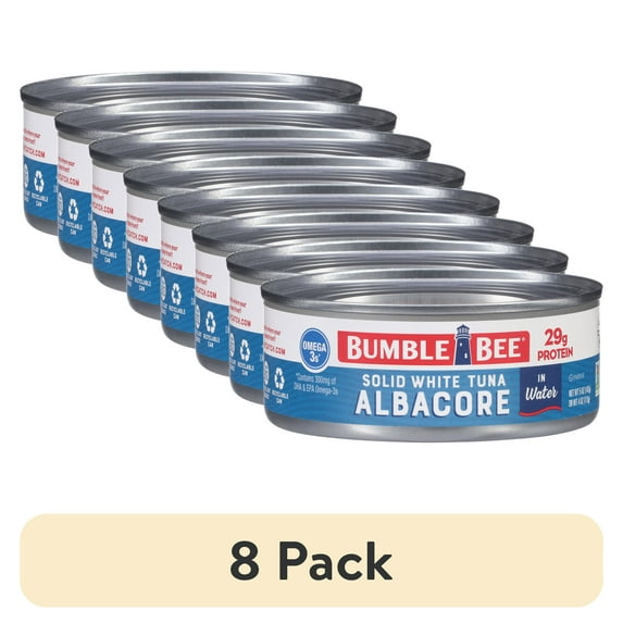 (8 pack) Bumble Bee Solid White Albacore Tuna in Water, Wild Caught ...