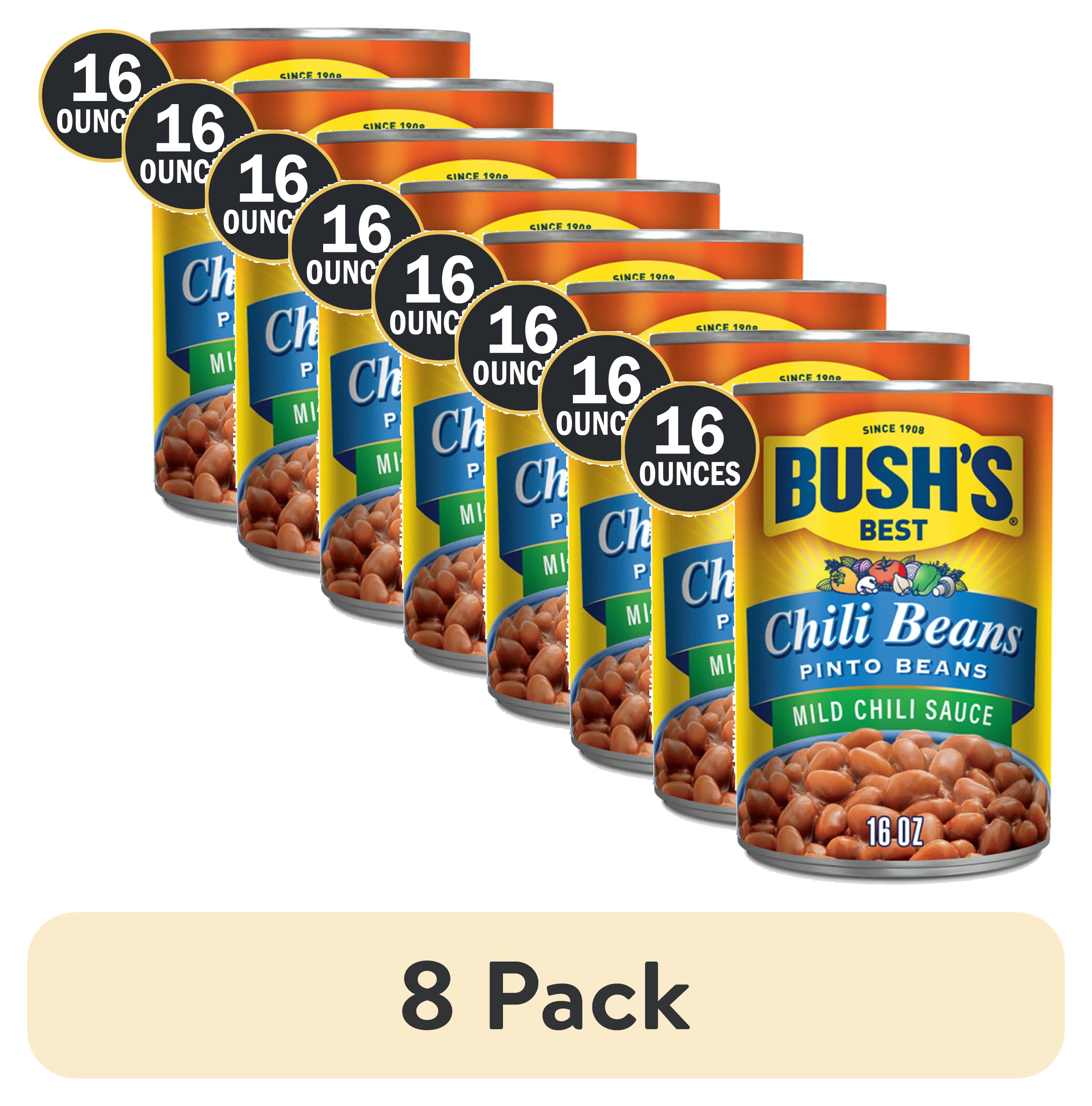 (8 pack) Bush's Chili Beans, Canned Pinto Beans in Mild Chili Sauce, 16 ...