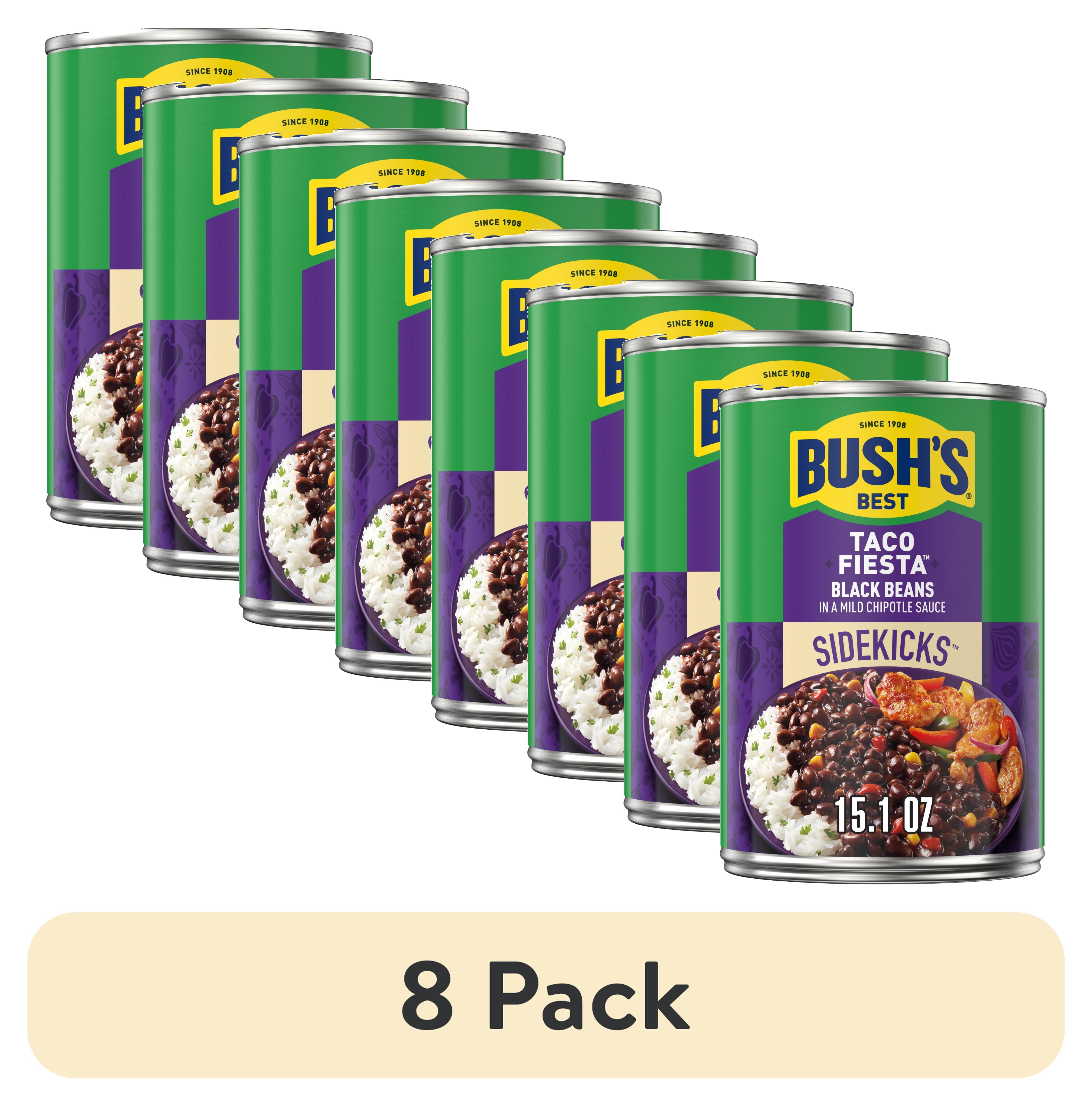 (8 pack) Bush's Sidekicks Taco Fiesta Black Beans, Canned Black Beans ...