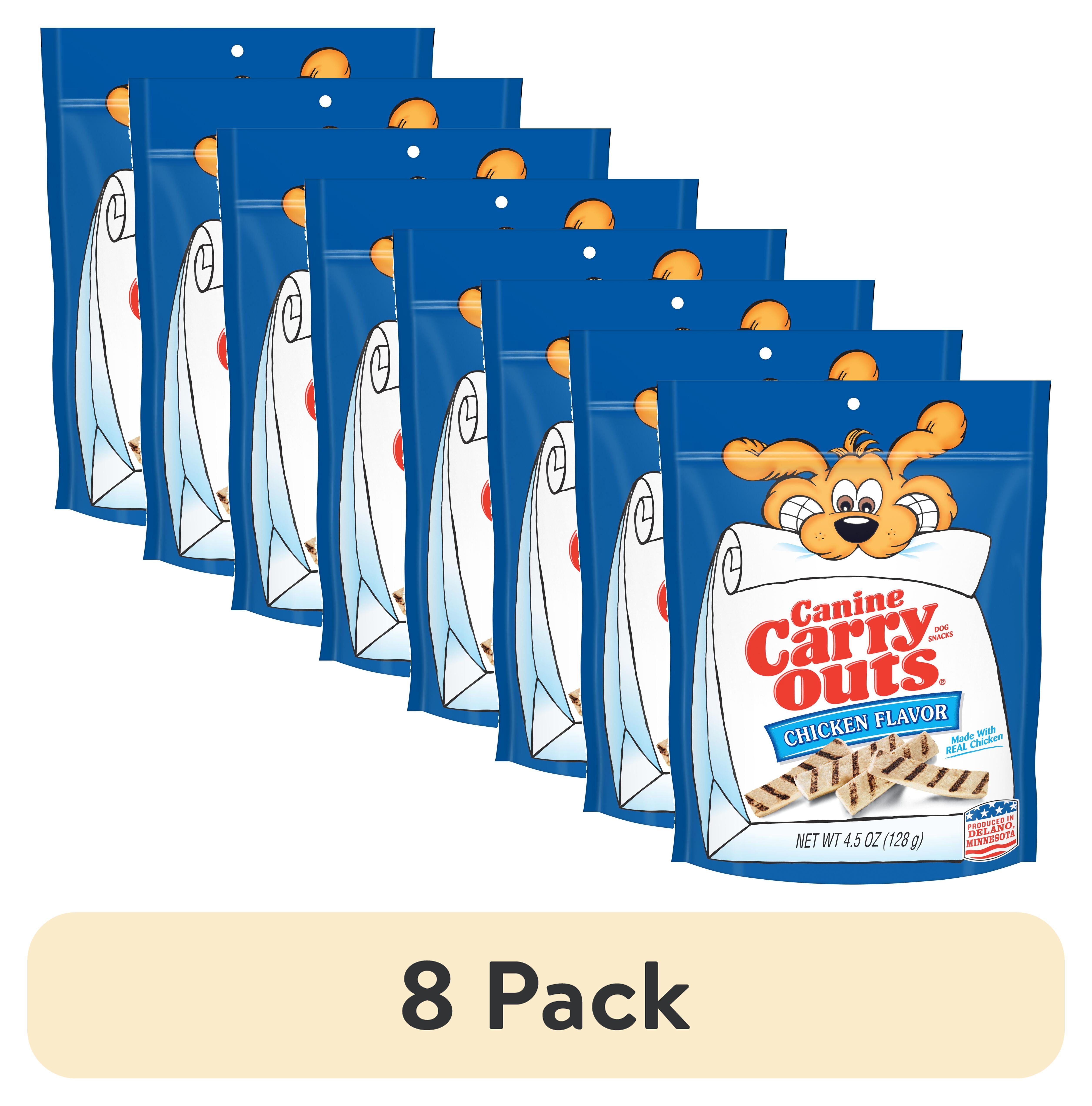 (8 pack) Canine Carry Outs Chicken Flavor Dog Treats, 4.5oz Bag ...